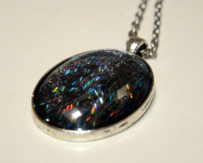 Hologram Necklace Sparkly Midnight Jewelry Ooak on Luulla